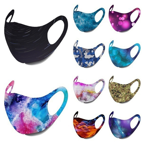 Printed Unisex Dust-Proof Cotton Face Masks Windproof Mask Half Face ...