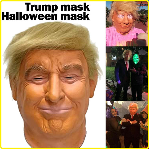 2020 Realistic Donald Trump Mask Celebrity Latex Mask Halloween Costume ...