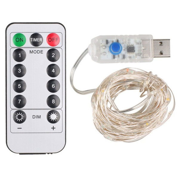 5/10/10m USB Remote Control Copper Wire String Lights LED; 5 Meters 50 ...