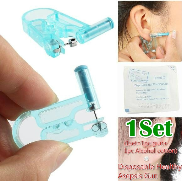 1Set Ear Piercing Gun Painless Ear Piercing Disposable Healthy Asepsis ...