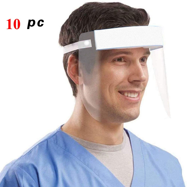 10 Set Full Face Shield Cover Visor Clear Protector Mask Anti-Saliva ...