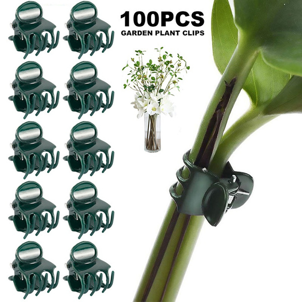 100pcs Garden Plant Clips Plastic Support Orchid Stem Clip for Vine ...