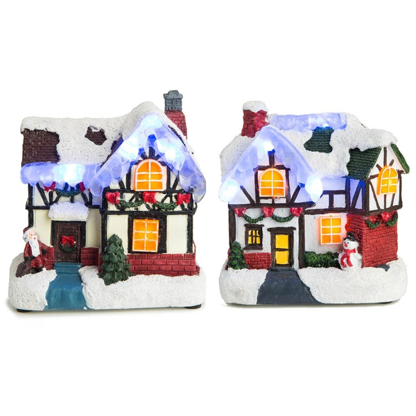 Winter Snow Christmas Village House with Ice Light Up Holiday ...