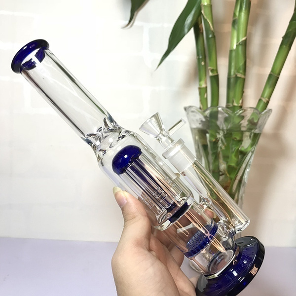 11 inch Transparent Glass Water Smoking Pipe Percolator Pipes HoneyComb ...