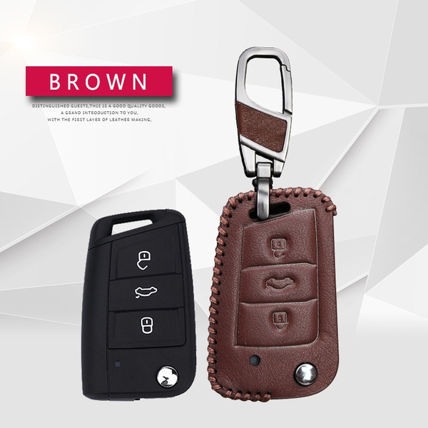 Genuine Leather Car Key Case Cover For Seat Ibiza Leon FR 2 Altea Ateca ...
