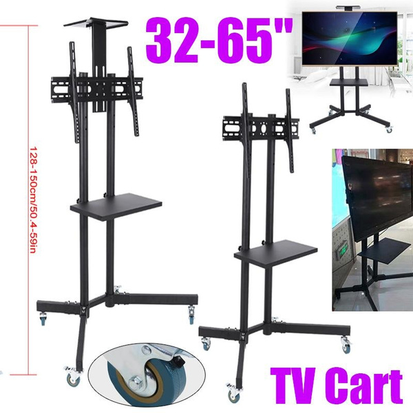 Mobile TV Stand On Wheels For 32-65 Inch Flat/Curved Panel Screens TVs ...