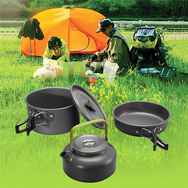 3Pcs/Set Quality Camping Cookware Outdoor Cookware Cookware Camping ...