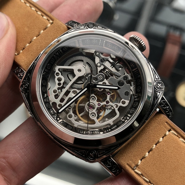 Fashion Men's Skeleton Automatic Mechanical Watches Original ST1646 ...