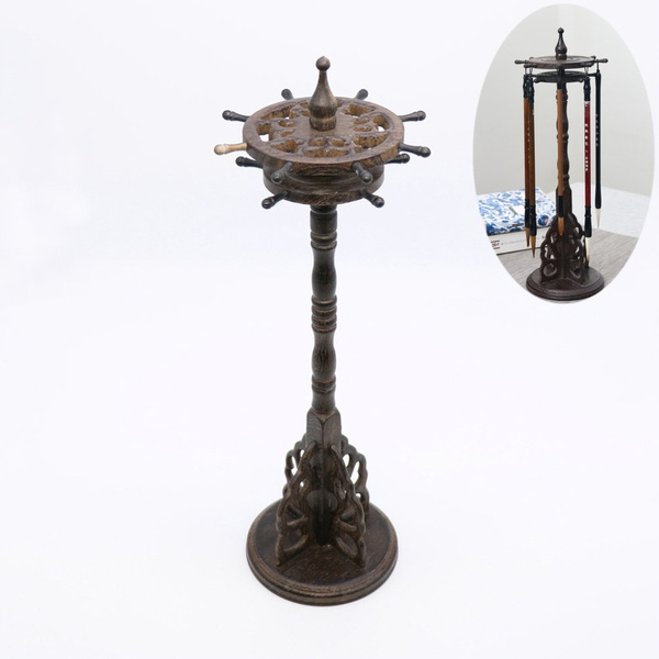 Wood Round Pen Holder Brush Hanging Pen Rack Practical Calligraphy ...