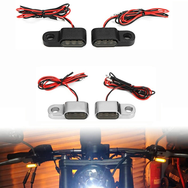 1pair 3LED Mini Motorcycle Bike Turn Signal Indicators Lights Lamp ...