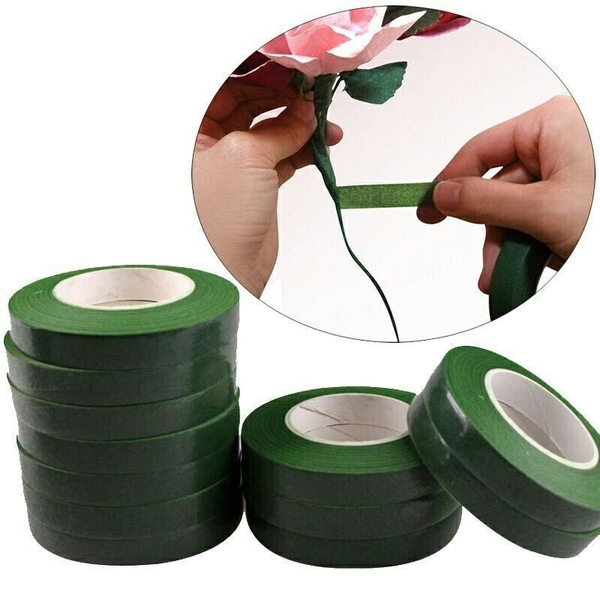 30 Yard 12mm Self-adhesive Green Paper Tape Floral Stem for Garland ...