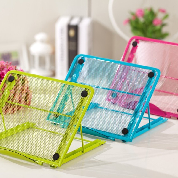 Metal Mesh Tablet Stand Adjustable Laptop Stand Desk Folding Tray ...