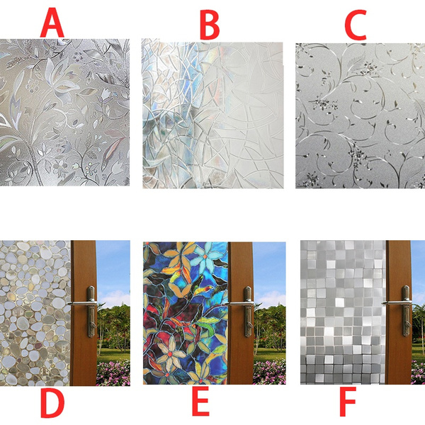 45x100cm 3D Self-adhesive Frosted Glass Window Stickers Privacy Film ...
