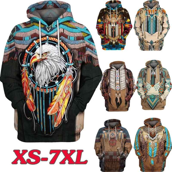 Native Pattern Printed Hoodies Mens and Women Classic Hoodies O-neck ...