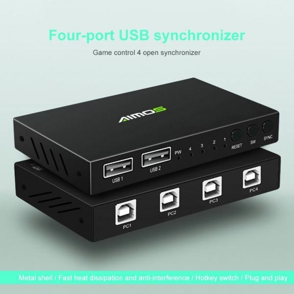 Professional 4 Port Usb Controller Computer Mouse Synchronizer Keyboard