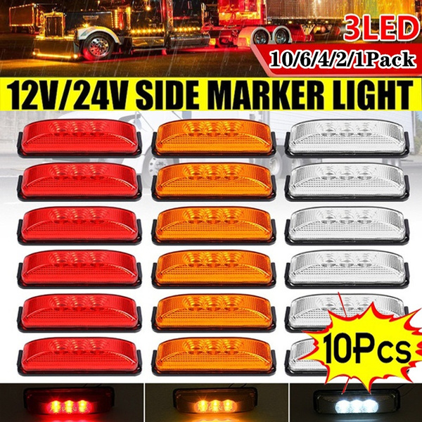 NEW 12-24V 3LED 10/6/4/2/1PCS Universal Car Side Marker Light ...