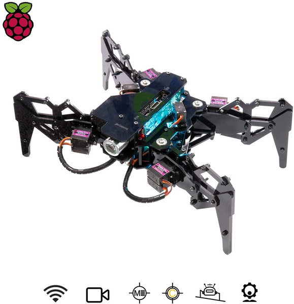 Adeept DarkPaw Bionic Quadruped Spider Robot Kit for Raspberry Pi 3 Model B+/B/2B, STEM Crawling ...