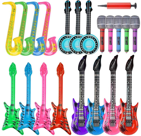20 Pieces Inflatable Guitar Toys Set, Inflatable Electric Guitar ...