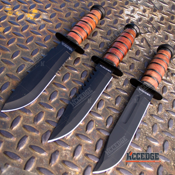 12" USMC World War 2 Fighting Knife Replica Fixed Blade Knife Razor ...