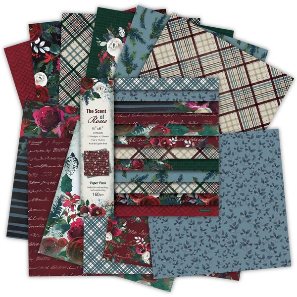 24 Sheets 6"X6"the Scent Roses Pattern Creative Scrapbooking Paper Pack ...