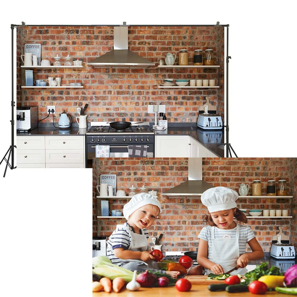 Brick Wall Kitchen Backdrop Kitchen Photography Banner Furniture ...