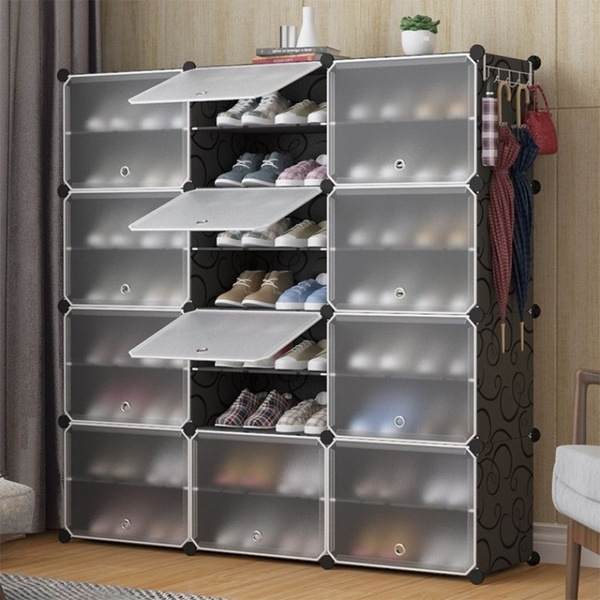 Shoe Rack Shelf DIY Cube Organizer Portable Shoes Cabinet Bookcase ...