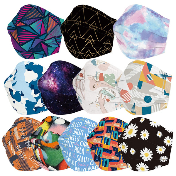 10/50Pcs Creative Disposable Face Mask Special 3-Ply Anti Dust Mouth ...