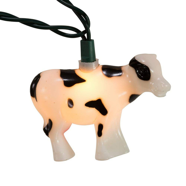 Standing Cow Farm Animals Christmas Light Set with 10 Lights Decoration ...