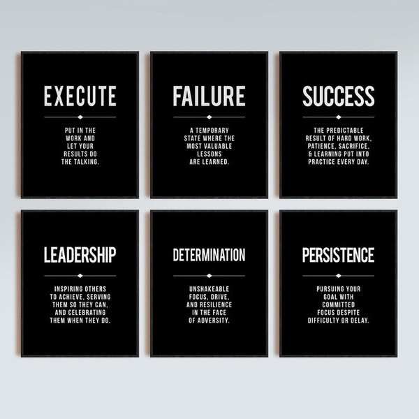 Modern Design Office Decor Success Execute Wall Paintings Failure ...