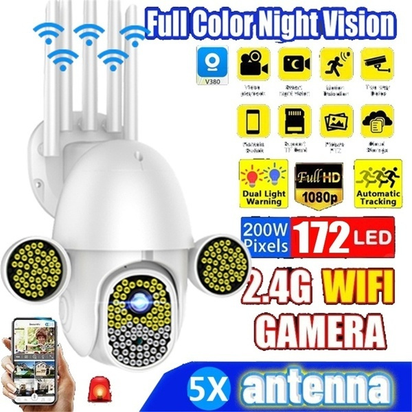 172 LEDs 5x 5DB Antennas 1080P IP Camera Onvif WiFi 5MP Wireless Speed ...