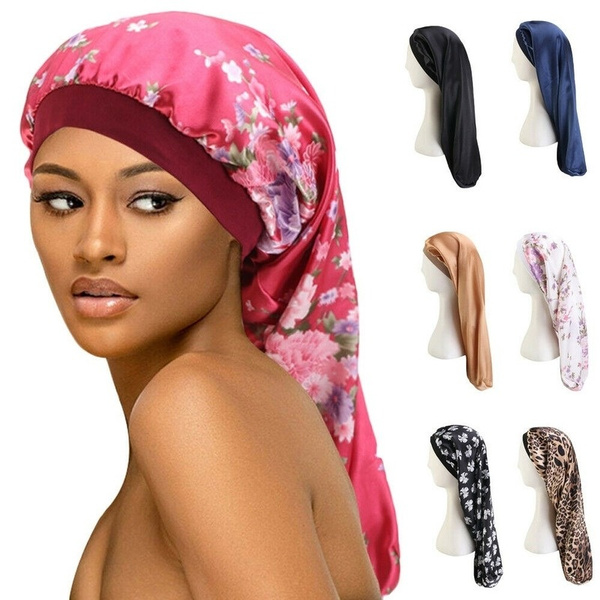 Long Hair Sock Cap Sleep Hat Wrap Night Cap Hair Care Bonnet Nightcap ...