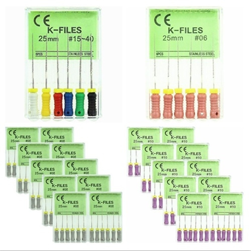 10packs Dental K-Files Endodontic Root Canal K-File (Hand Use) 21/25 ...