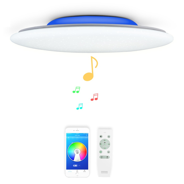 Starry Music LED Ceiling Light with 2 Bluetooth Speaker Remote Control ...
