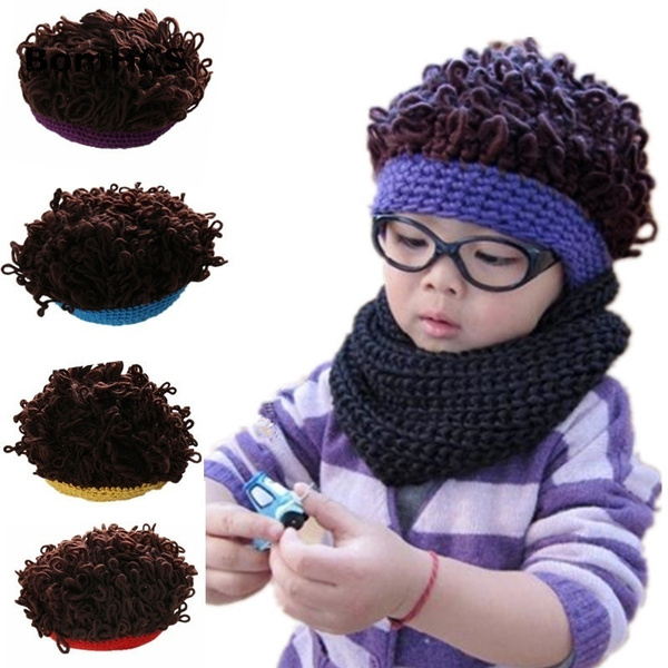 Funny Kids Curly Hair Wig Child Hat Explosion Hair Baby Wig Hat ...