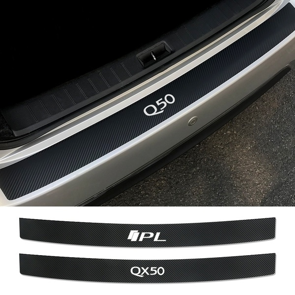 Auto Trunk Carbon Fiber Protector Car Rear Bumper Stickers for Infiniti ...