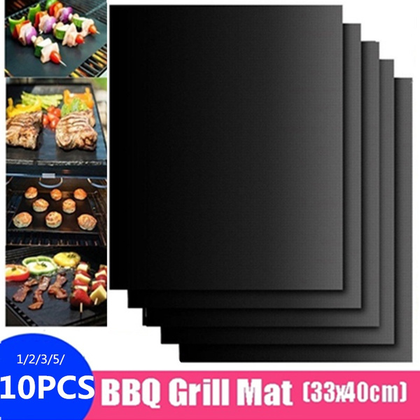 1/2/3/5/10PCS Copper Grill Mat Baking Non Stick Gold Black Pad Cooking ...