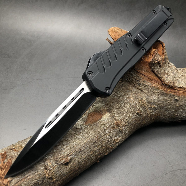 Quick Open Double Action Knife Black Outdoor Knife Multifunctional ...