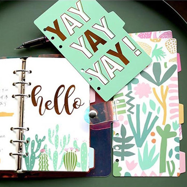 A5 A6 Loose Leaf Notebook Divider Page 6 Hole Index Separator Diary ...
