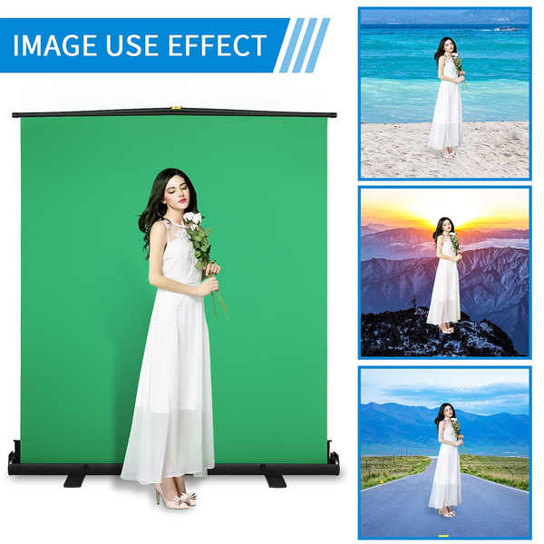 Portable and Foldable Retractable Pull Green Background Screen ...