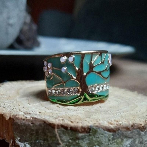 Exquisite Fashion New Tree of Life Ring Wedding Jewelry Engagement Ring ...