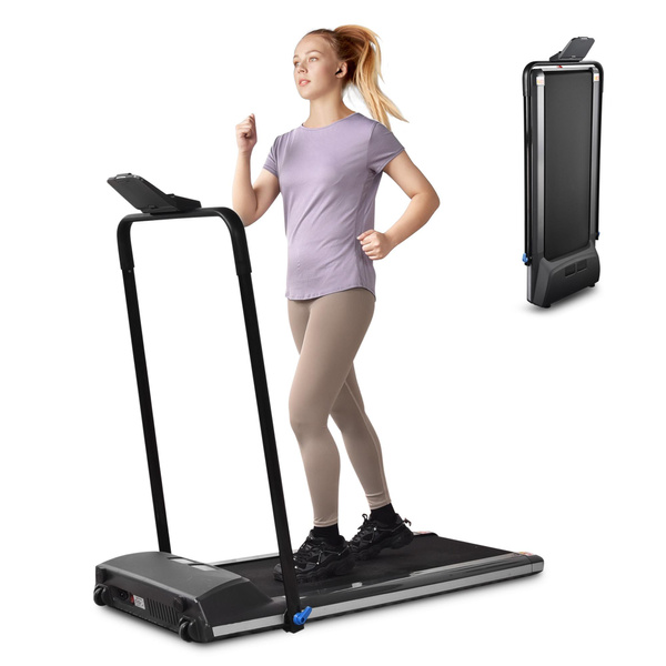 Yescom Folding Under Desk Electric Treadmill 2-in-1 Compact Motorized ...