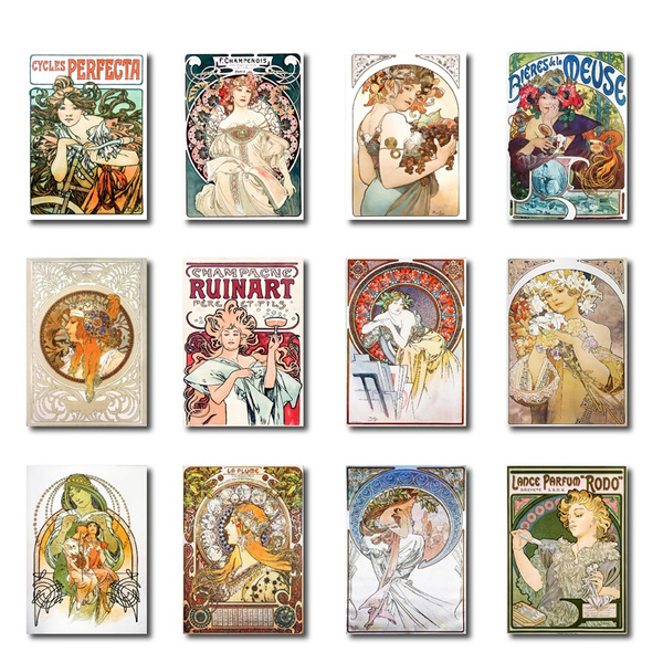Vintage Alphonse Mucha Large Nouveau Art Posters and Prints Fine ...