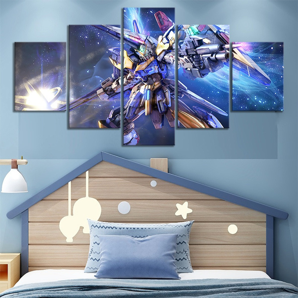 5pcs GUNDAM Poster Canvas Paintings Sci-Fi Robot Animation Gundam Wall ...