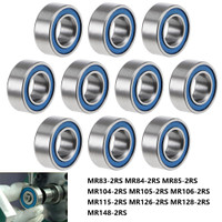10pcs Z2 Double Sealed Chrome Steel Ball Bearings Blue MR83-2RS MR84 ...