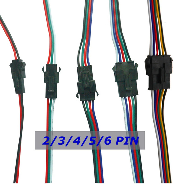 10 Pair 2 Pin / 3 Pin / 4 Pin / 5 Pin /6 Pin LED Connectors,Male and ...