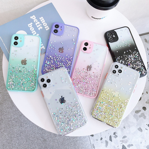 Glitter Bling Crystal Star Sequins Camera Lens Protection Phone Case ...