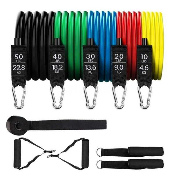 11pcs Fitness Puller Set Resistance Belt Kit Multifunctional Exercise ...