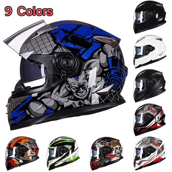 GXT Motorcycle Helmet Locomotive Full Face Helmet Motorcycle Double ...