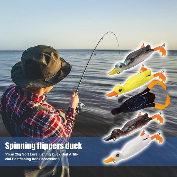 1PC Propeller Flipper Duck Bait Rubber Duck Bait Bionic Lure Fishing ...
