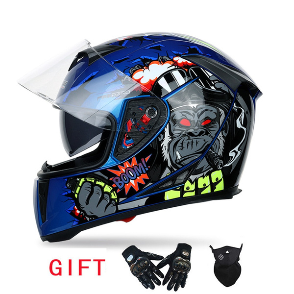 Motorcycle helmets, modular full-face helmet, double sun visor sunshade ...